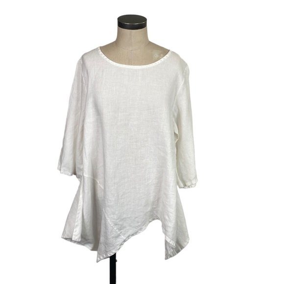 bryn Walker | Tops | Bryn Walker 0 Linen Asymmetric Hem Draped Tunic ...